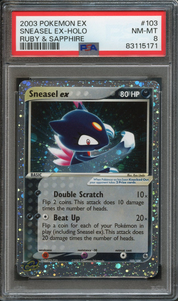 Sneasel EX #103 PSA 8 [Ruby & Sapphire] – Spilforsyningen