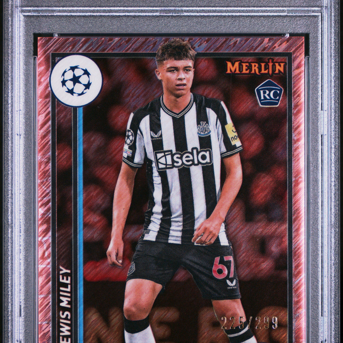 Lewis Miley #67 [Rose Gold Shimmer] PSA 8 [Topps Merlin UEFA Club Comp ...