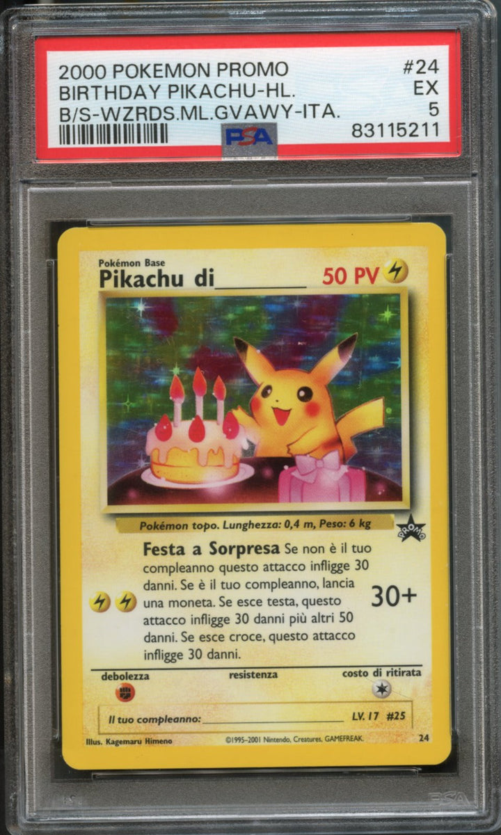 Birthday Pikachu (Italian) #24 PSA 5 [Promos] – Spilforsyningen