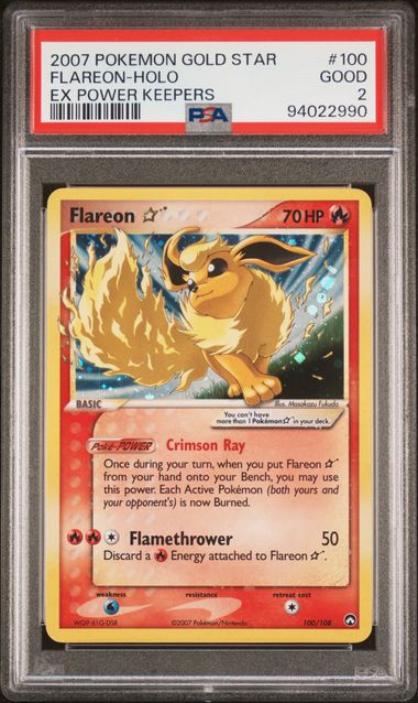 Flareon Gold Star #100 PSA 2 [Ex Power Keepers] – Spilforsyningen