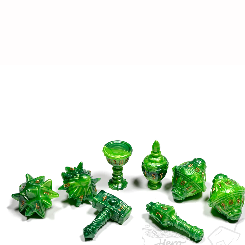 PolyHero Cleric 8 DIce Set Verdant Viridian – Spilforsyningen