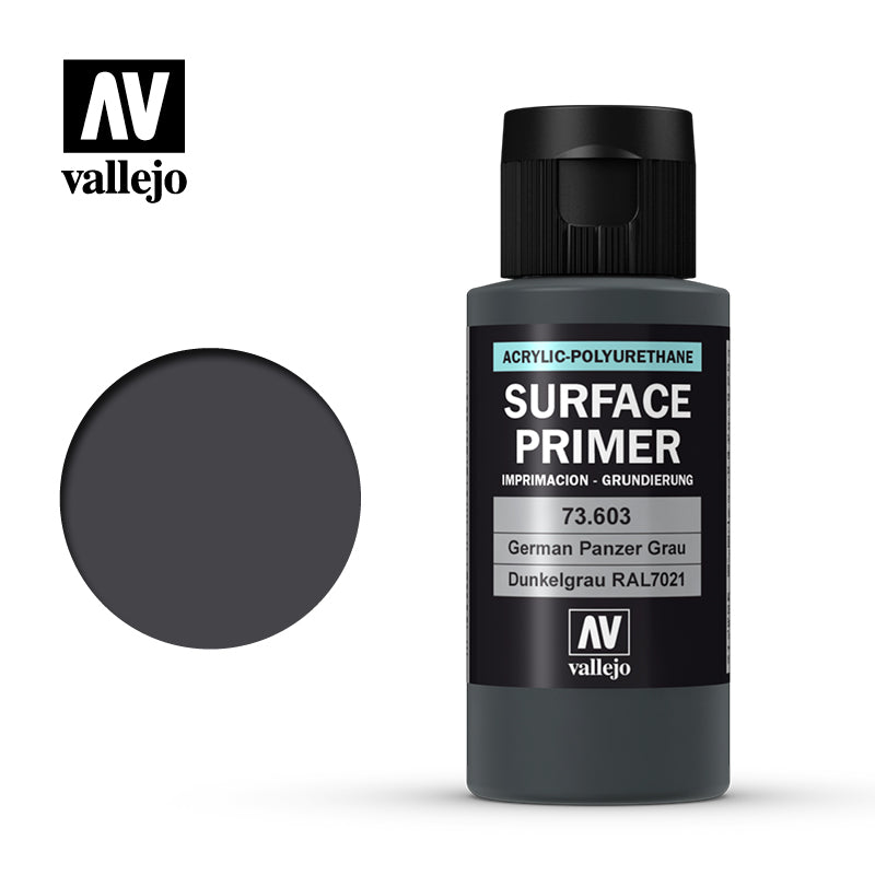 (73603) Vallejo Surface Primer - Panzer Grey (60ml) – Spilforsyningen